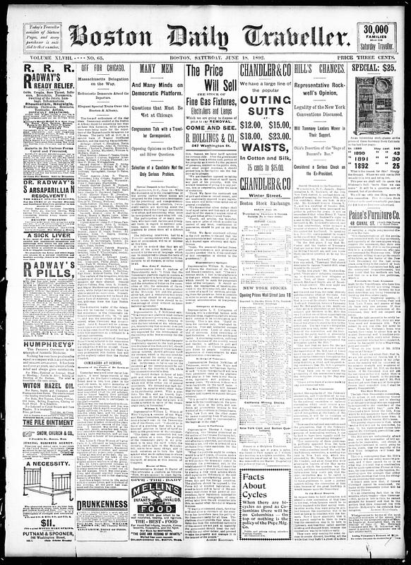 Boston Daily Traveller. June 18, 1892 - Digital Commonwealth
