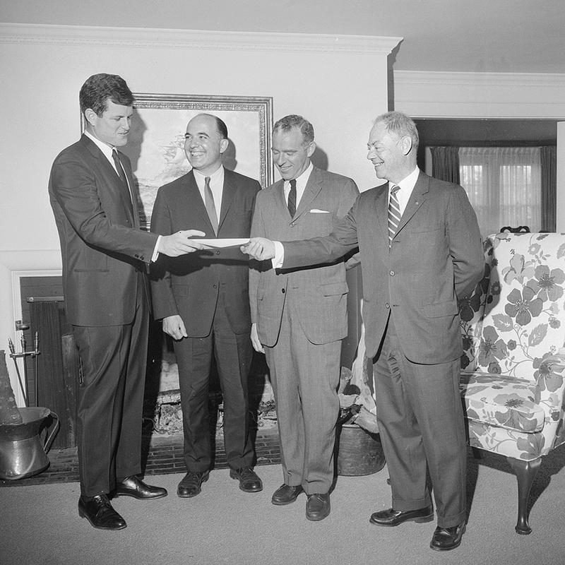 Ted Kennedy Presenting Check - Digital Commonwealth