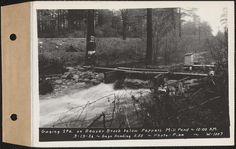 Gaging station on Beaver Brook below Peppers Mill Pond, gage Reading 5. ...