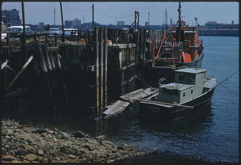 Boats alongside dock, Boston - Digital Commonwealth