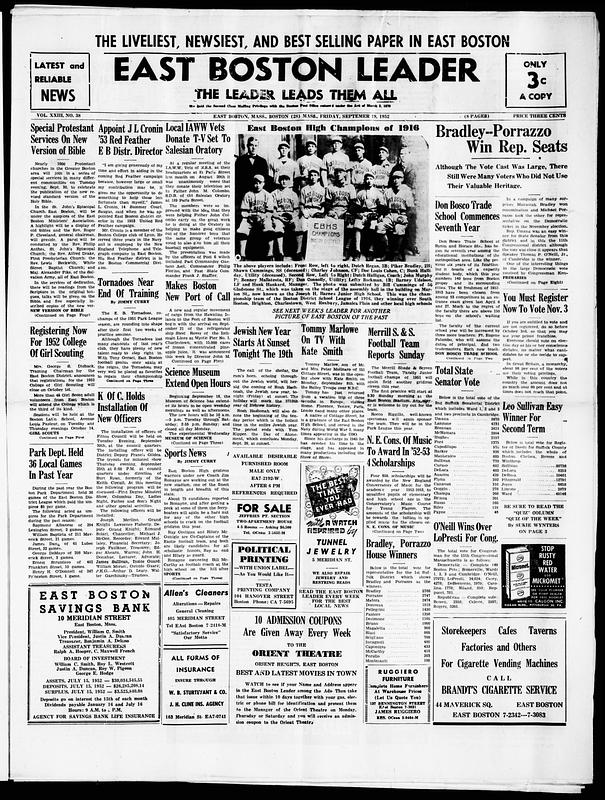 East Boston Leader. September 19, 1952 - Digital Commonwealth
