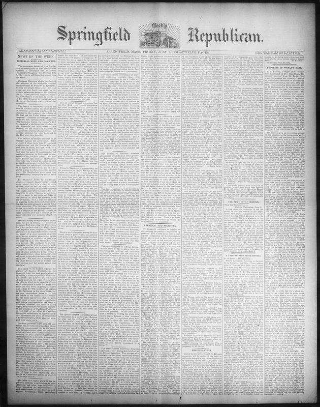 Springfield Weekly Republican - Digital Commonwealth