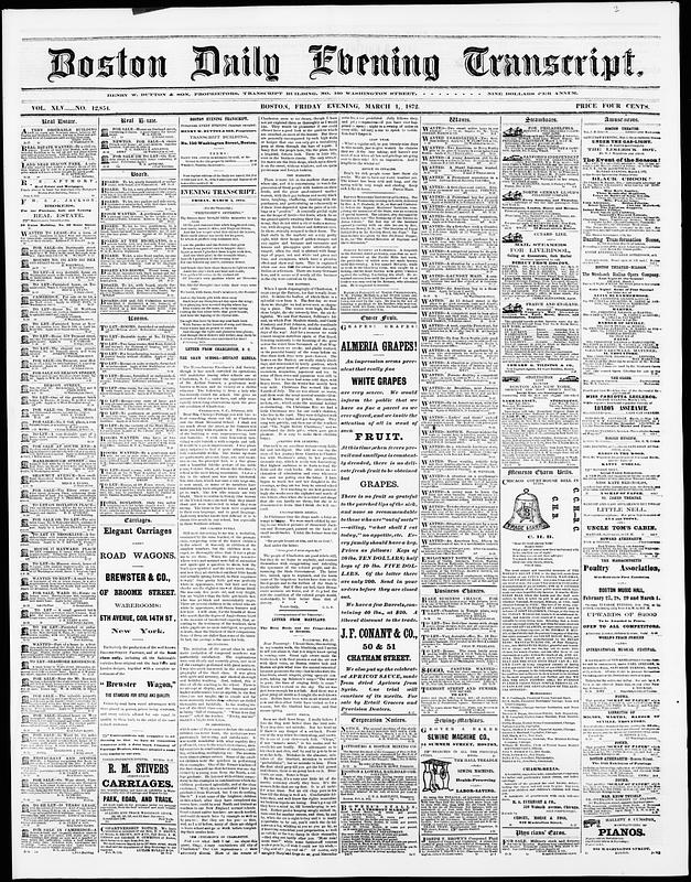 Boston Daily Evening Transcript. March 01, 1872 - Digital Commonwealth