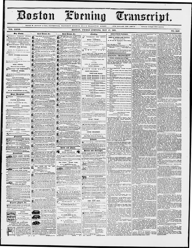 Boston Evening Transcript. May 17, 1861 - Digital Commonwealth