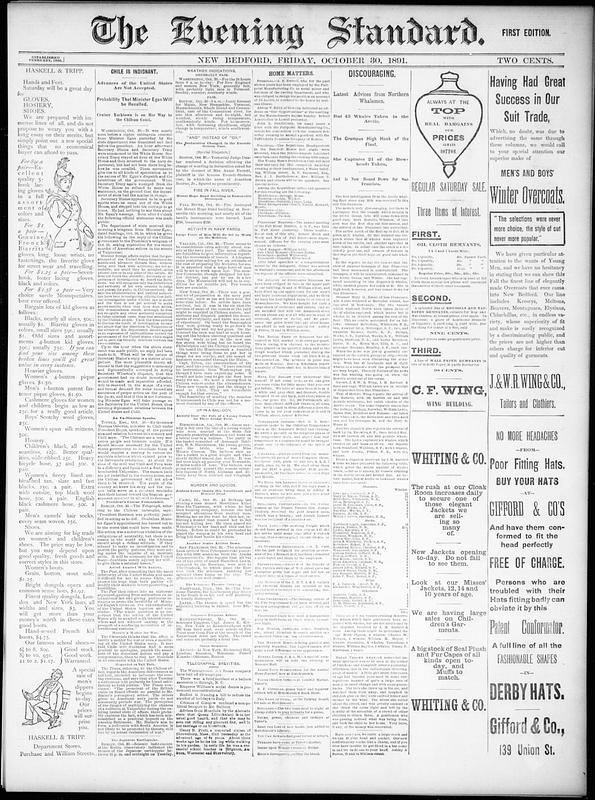 Evening Standard. October 30, 1891 - Digital Commonwealth