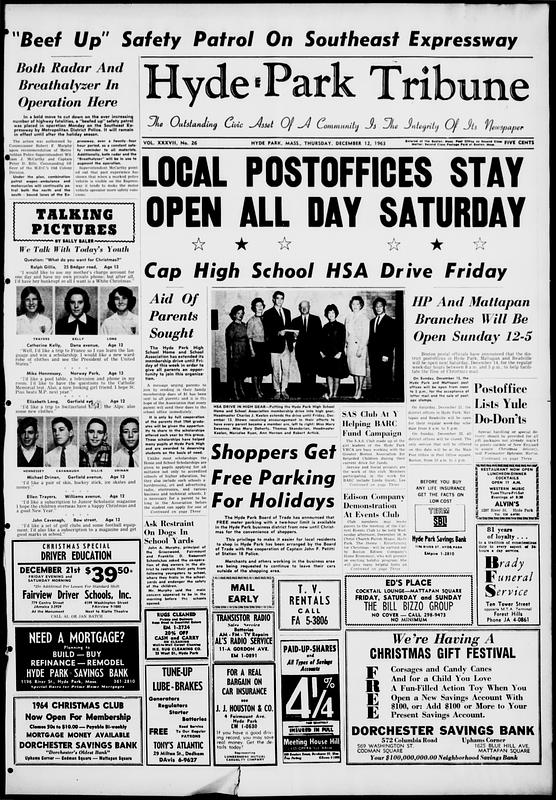 Hyde Park Tribune. December 12, 1963 - Digital Commonwealth