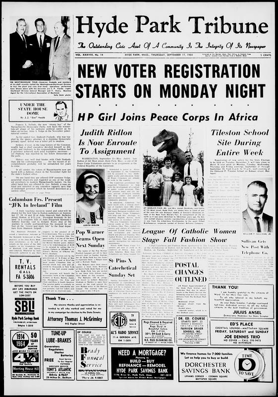 Hyde Park Tribune. September 17, 1964 - Digital Commonwealth