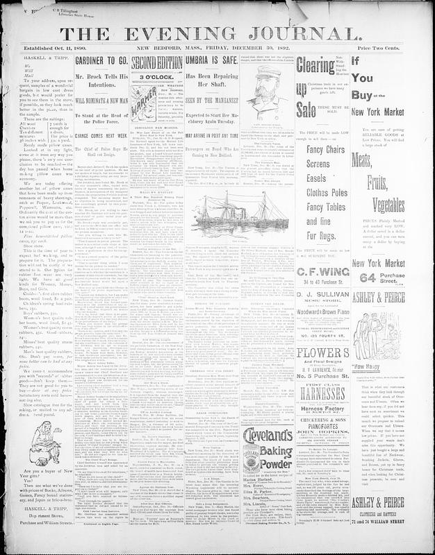 The Evening Journal. December 30, 1892 - Digital Commonwealth