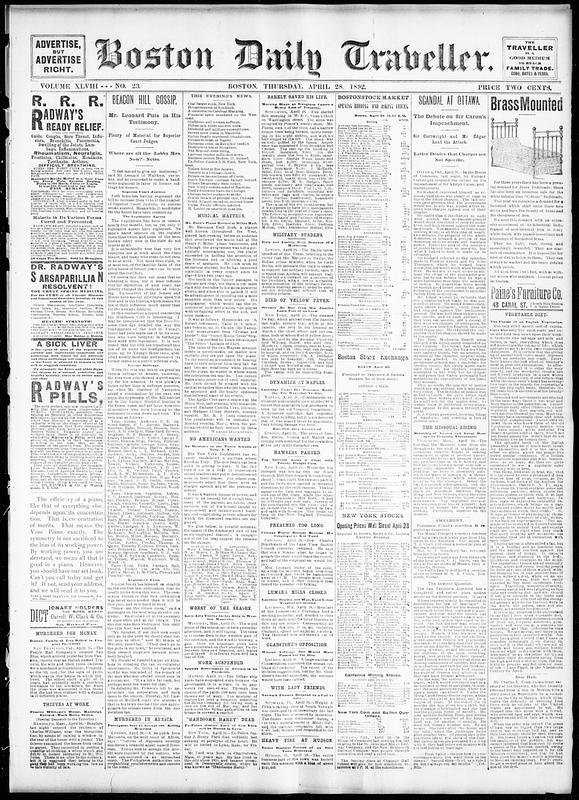 Boston Daily Traveller. April 28, 1892 - Digital Commonwealth