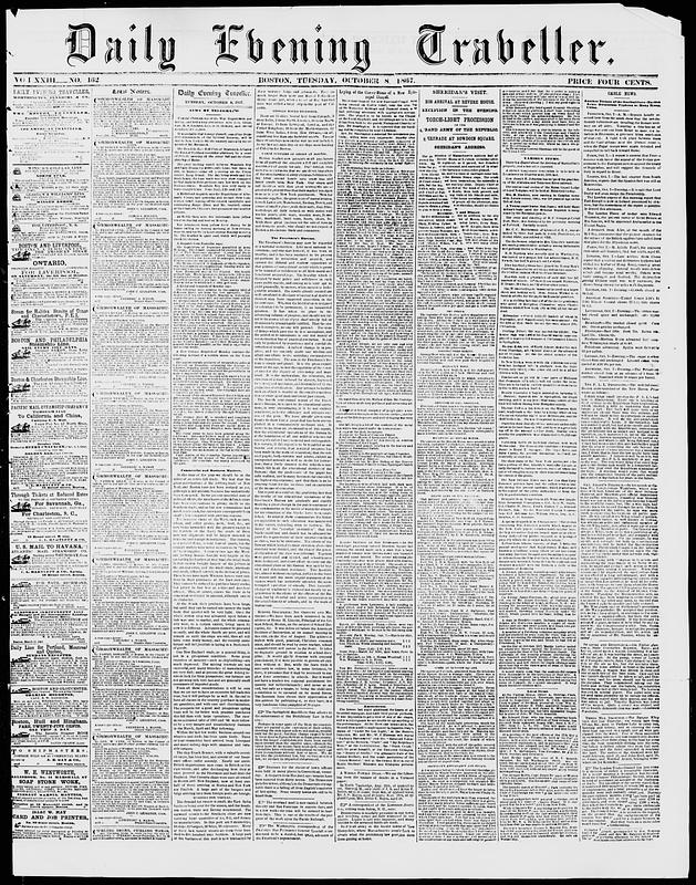 Daily Evening Traveller. October 08, 1867 - Digital Commonwealth