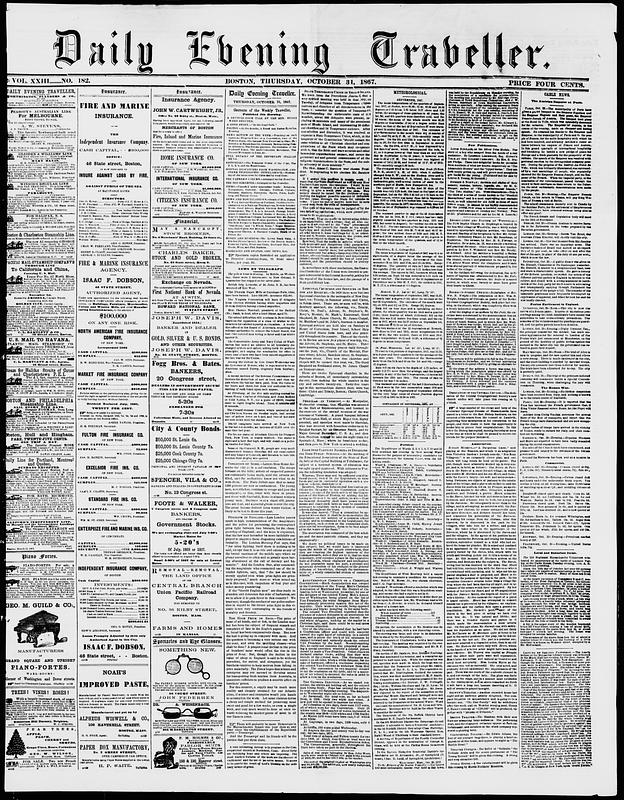 Daily Evening Traveller. October 31, 1867 - Digital Commonwealth