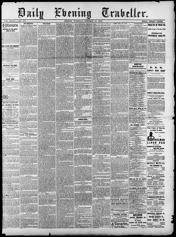 Daily Evening Traveller. October 21, 1879 - Digital Commonwealth
