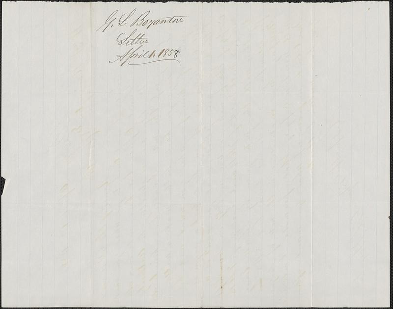 G. L. Boynton to W. A. Harrington, 1 April 1858 - Digital Commonwealth