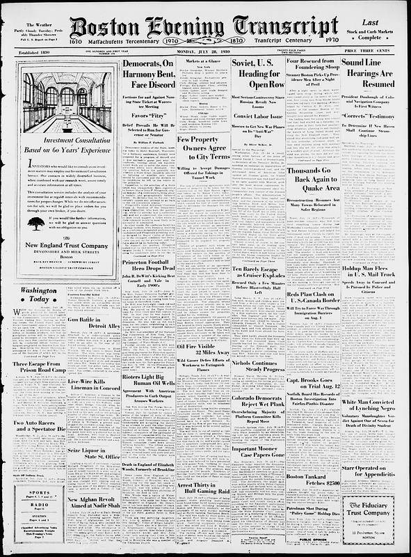 Boston Evening Transcript. July 28, 1930 - Digital Commonwealth