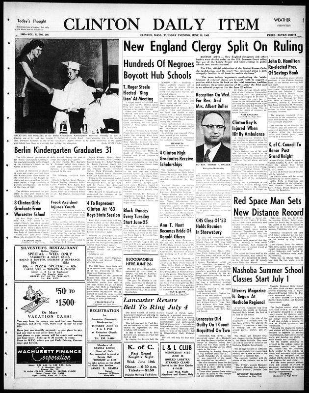 Clinton Daily Item. June 18, 1963 - Digital Commonwealth