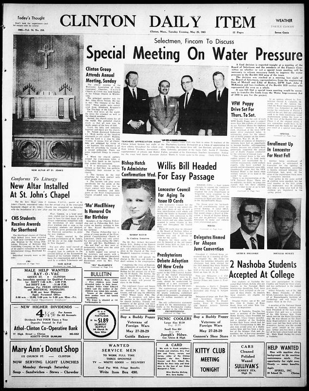 Clinton Daily Item. May 25, 1965 - Digital Commonwealth