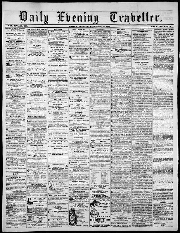 Daily Evening Traveller. December 28, 1858 - Digital Commonwealth