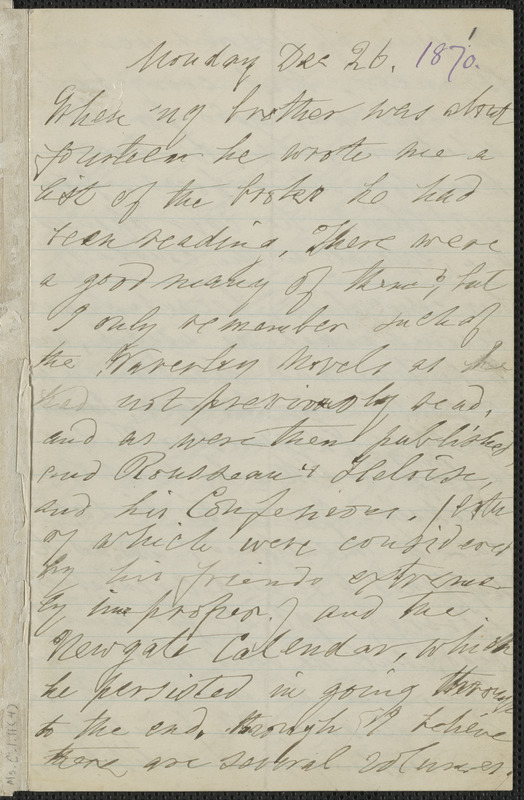 Elizabeth Hawthorne autograph letter signed to James Thomas Fields ...