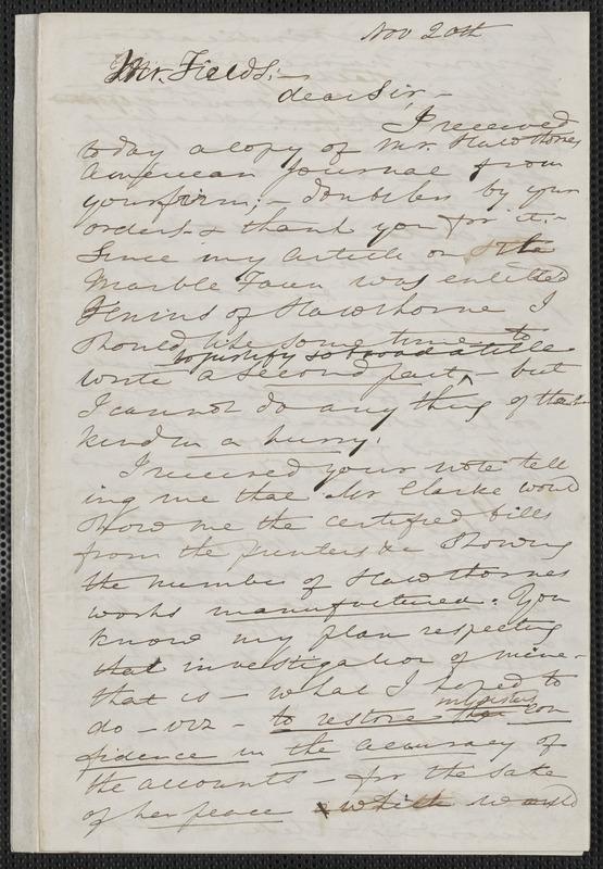Elizabeth Palmer Peabody autograph letter signed to James Thomas Fields ...