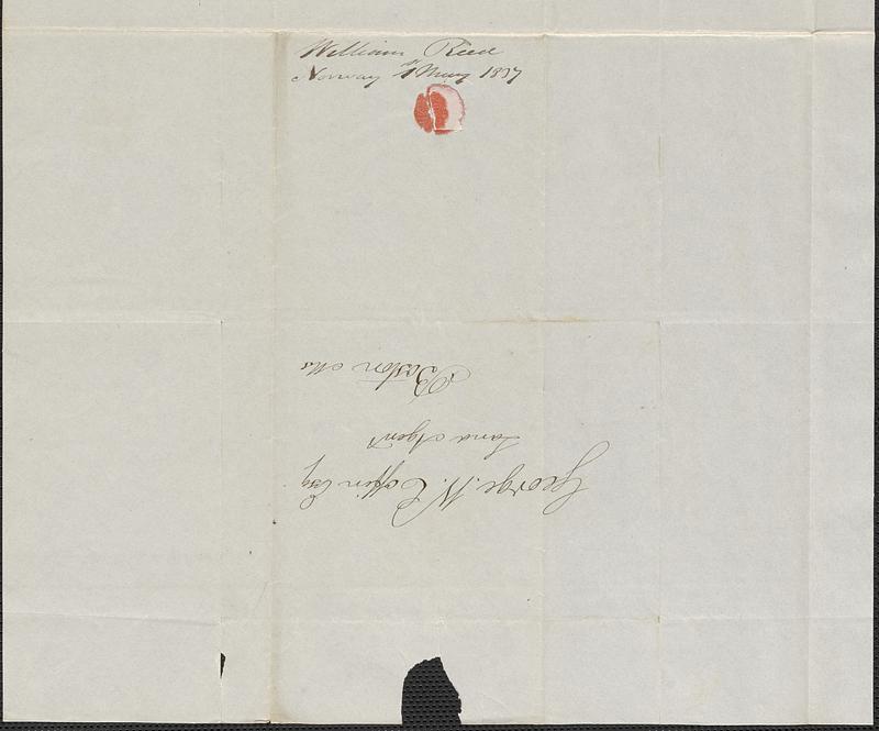 William Reed to George Coffin, 1 May 1837 - Digital Commonwealth