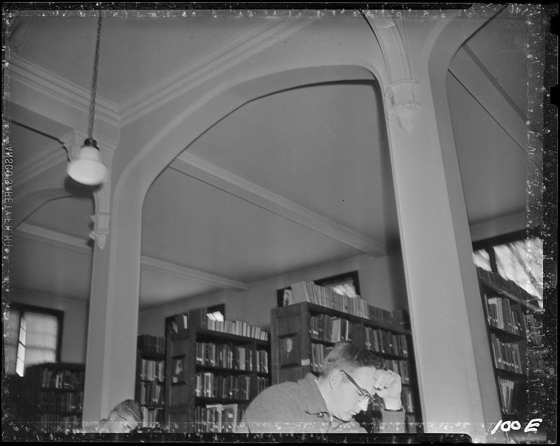 Main reading room in the Marsh Memorial Library - Digital Commonwealth