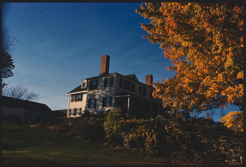 Autumn scene of house - Digital Commonwealth