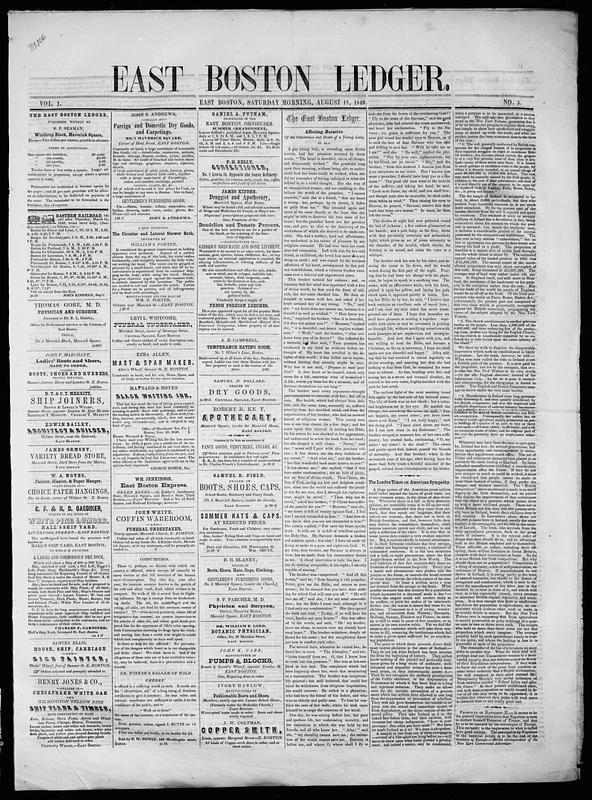 East Boston Ledger. August 18, 1849 - Digital Commonwealth