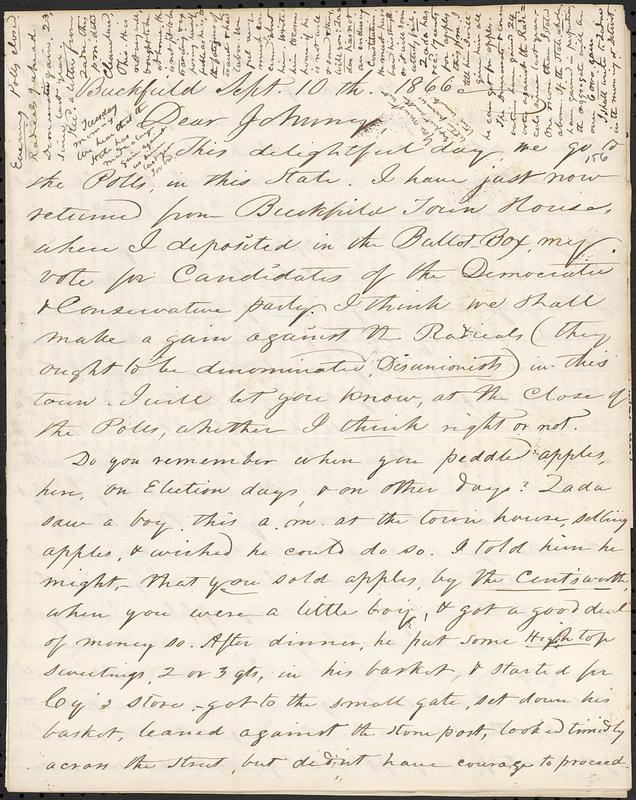 Letter from Zadoc Long to John D. Long, September 10, 1866 - Digital ...