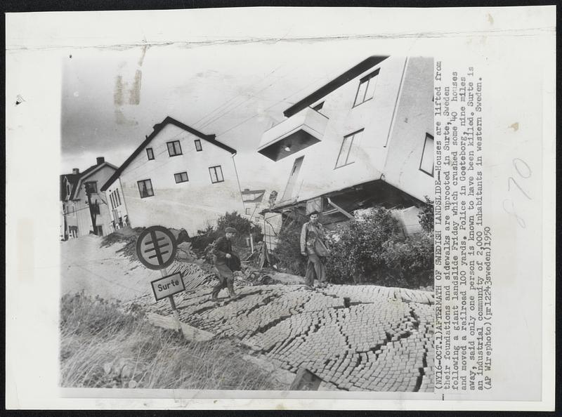 Aftermath of Swedish Landslide--Houses are lifted from their ...