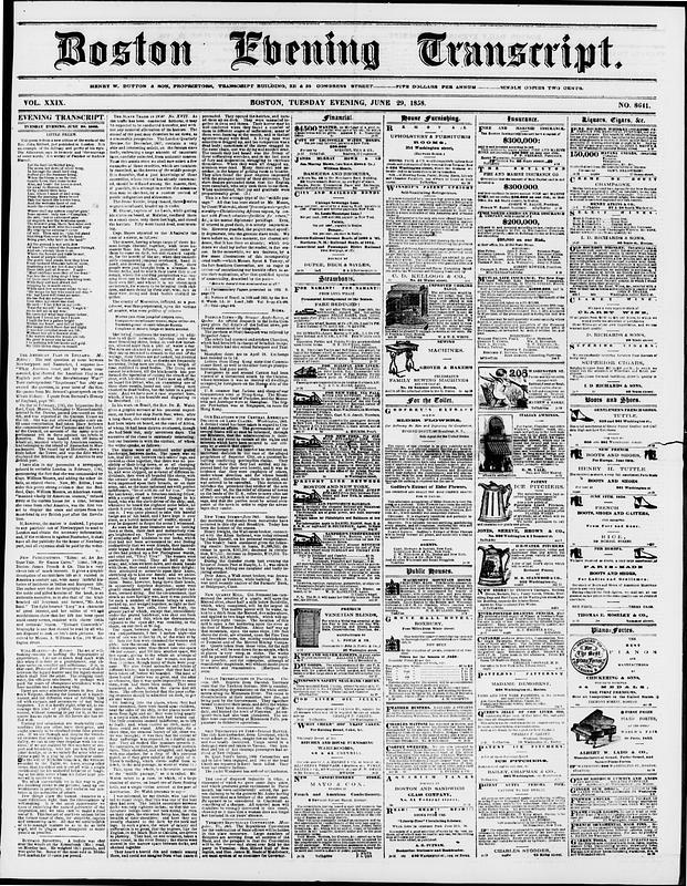 Boston Evening Transcript. June 29, 1858 - Digital Commonwealth