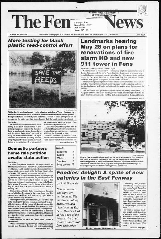The Fenway News. June 01, 1996 - Digital Commonwealth