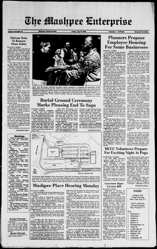 The Mashpee Enterprise. July 19, 2002 - Digital Commonwealth