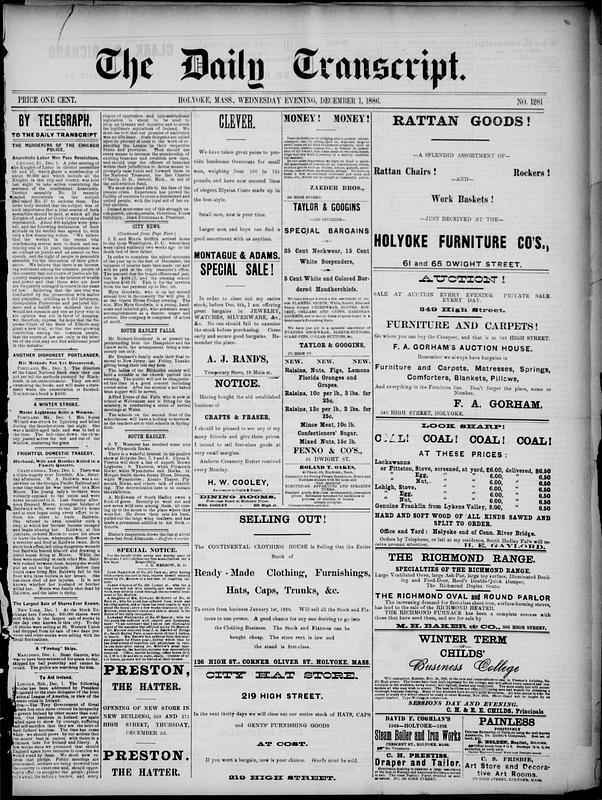 The Daily Transcript. December 01, 1886 - Digital Commonwealth