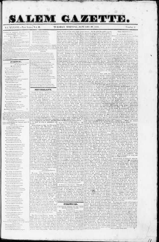 The Salem Gazette. January 20, 1824 - Digital Commonwealth
