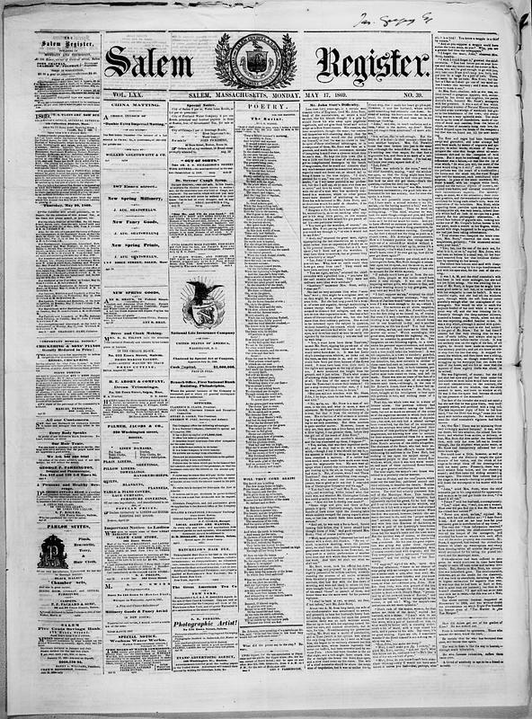 Salem Register. May 17, 1869 - Digital Commonwealth