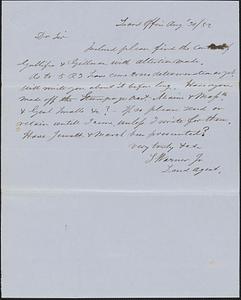 Samuel Warner to Isaac R. Clark, 30 August 1852 - Digital Commonwealth