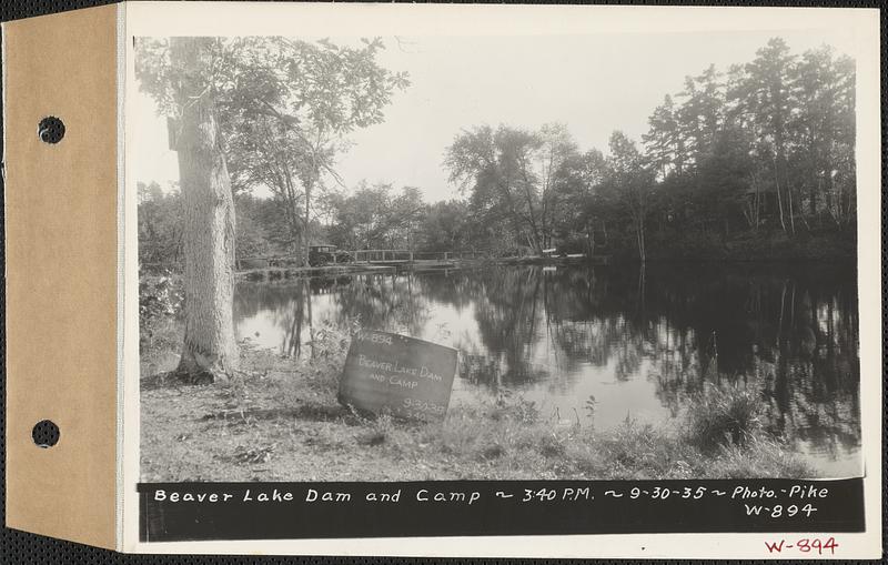 Beaver Lake dam and camp, Ware, Mass., Sep. 30, 1935 - Digital Commonwealth