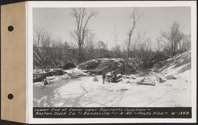 Lower end of canal near Barretts Junction, Boston Duck Co., Bondsville ...