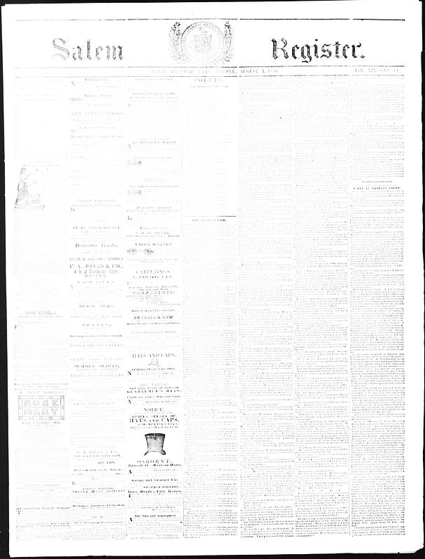 Salem Register. August 01, 1853 - Digital Commonwealth