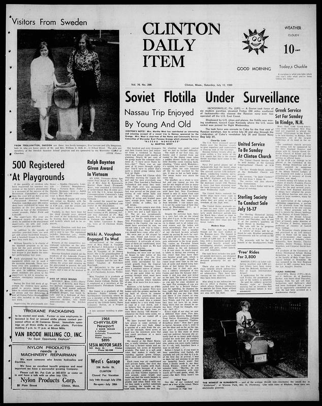 Clinton Daily Item. July 12, 1969 - Digital Commonwealth