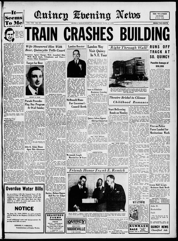 Quincy Evening News. June 13, 1936 - Digital Commonwealth