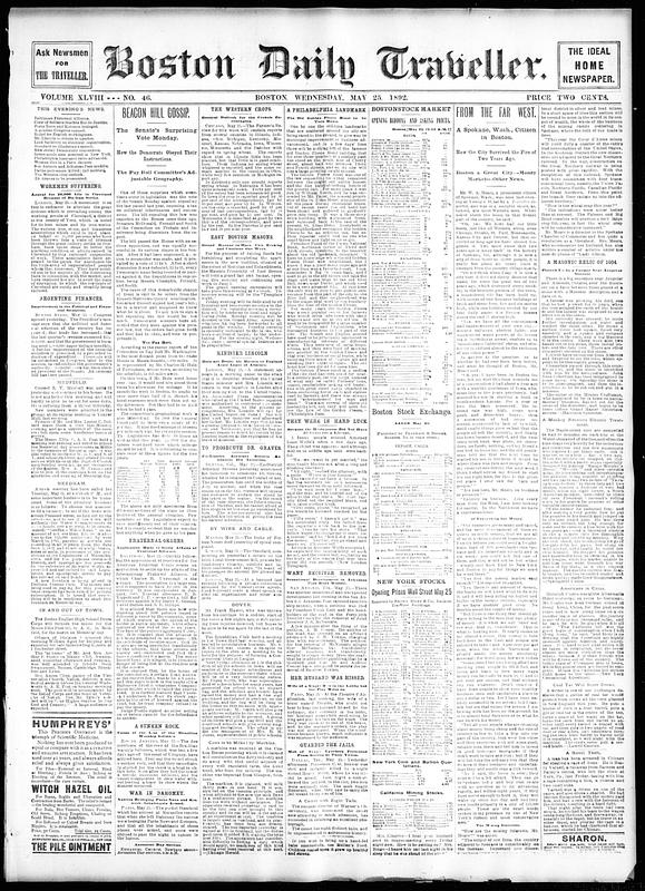 Boston Daily Traveller. May 25, 1892 - Digital Commonwealth