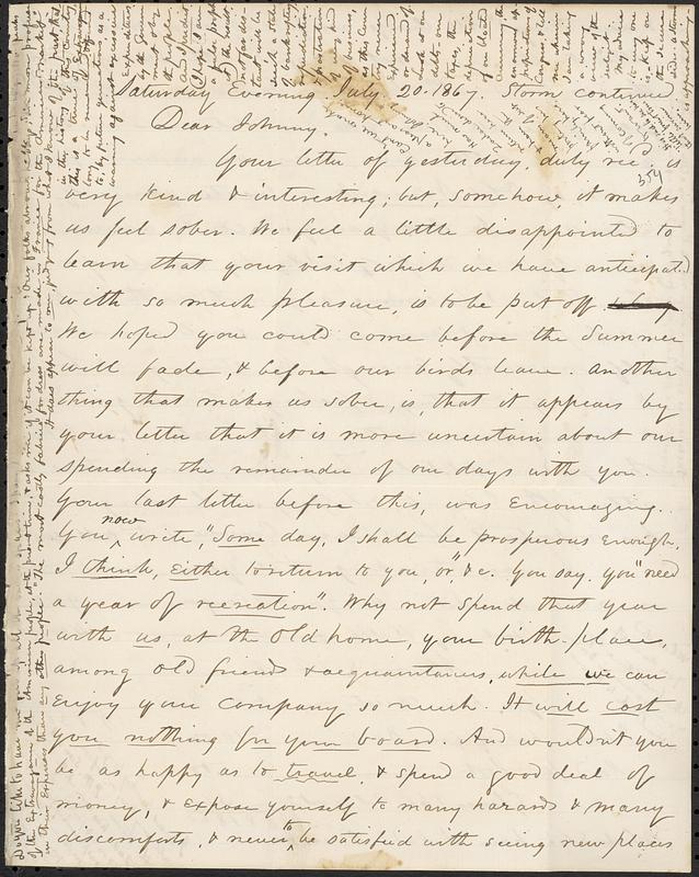 Letter from Zadoc Long to John D. Long, July 20, 1867 - Digital ...