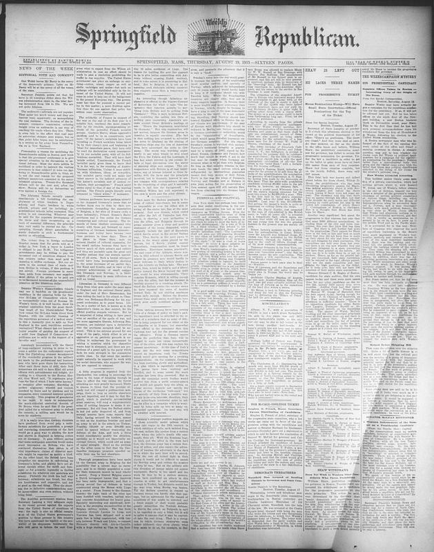 Springfield Weekly Republican - Digital Commonwealth