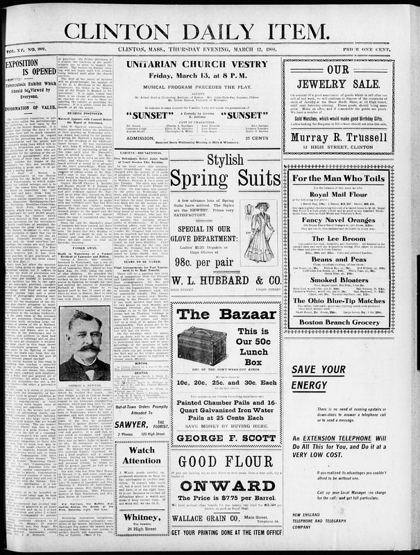 Clinton Daily Item. March 12, 1908 - Digital Commonwealth