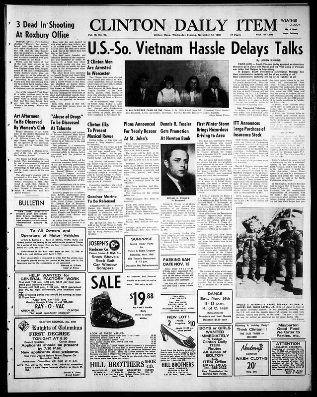 Clinton Daily Item. November 13, 1968 - Digital Commonwealth