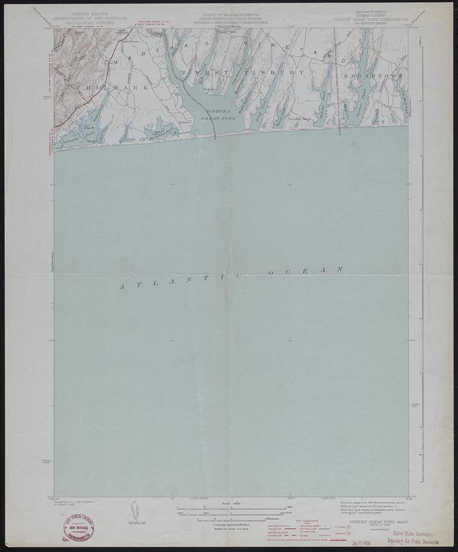 Tisbury Great Pond Quadrangle, Massachusetts, Dukes County - Digital ...