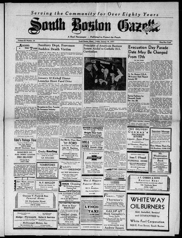 South Boston Gazette. January 18, 1957 - Digital Commonwealth