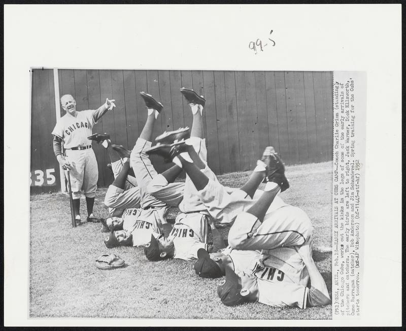 Mesa, Ariz. – Early Arrivals At Cubs Camp – Coach Charlie Grimm ...