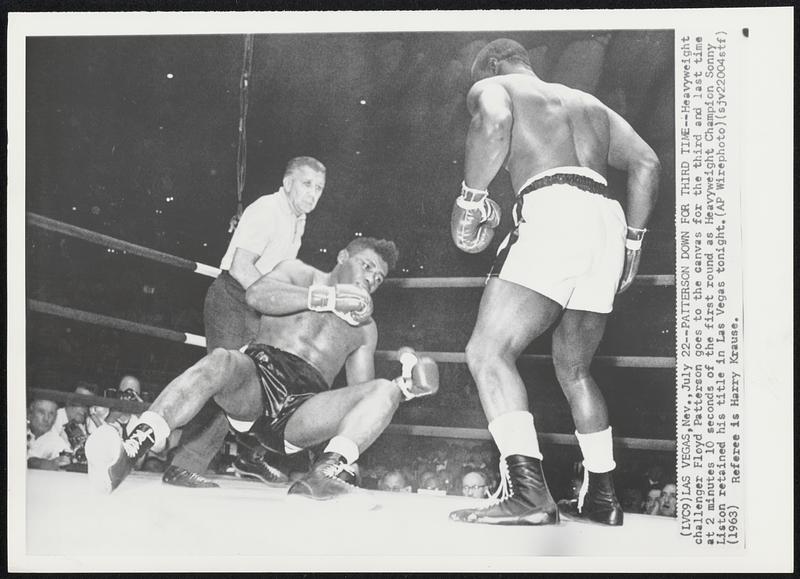 Patterson Down for Third Time-- Heavyweight challenger Floyd Patterson ...